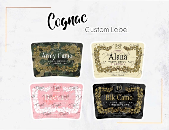 Cognac Custom Sticker Label 50ml 200ml 375ml 750ml - Etsy