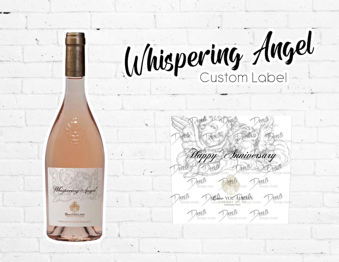 Whispering Angel Custom Sticker Label | 375ml, 750ml, 1500ml - Etsy