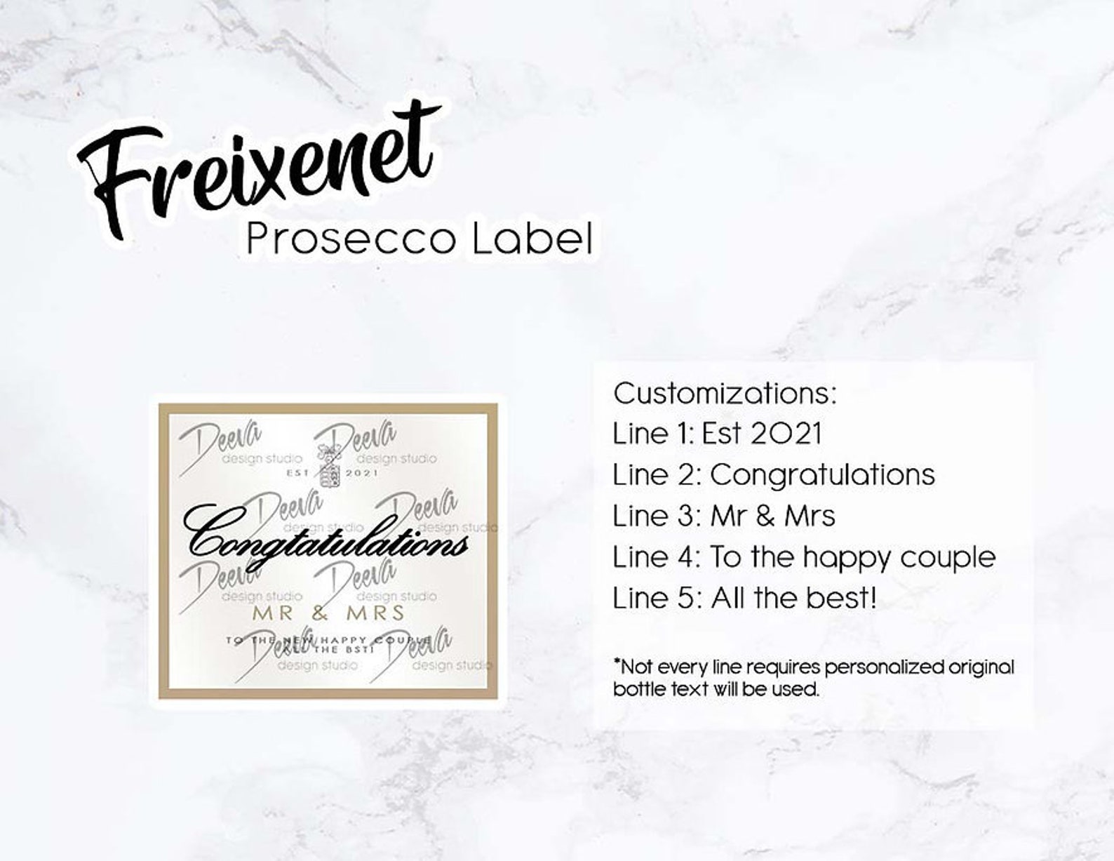 Freixenet Custom Sticker Label | Negro, Rosé, Prosecco - Etsy