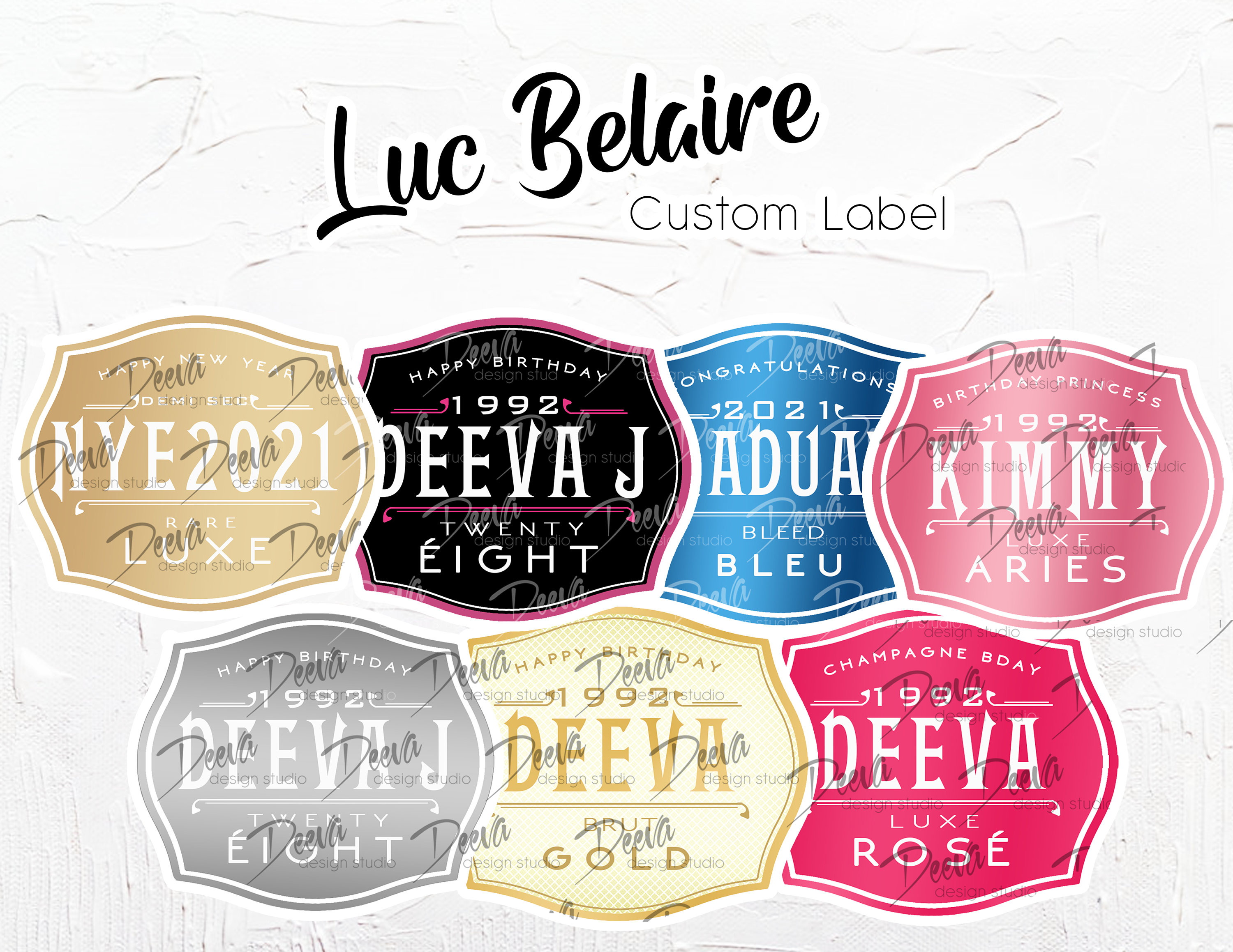 PRINT AT HOME: Luc Belaire Custom Sticker Label | Digital - Etsy Canada