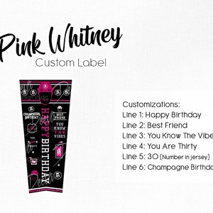PRINT AT HOME: Pink Whitney Custom Sticker Label | Digital - Etsy