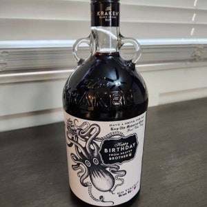 Kraken Custom Sticker Label | 375ml, 750ml, 1140ml, 1750ml - Etsy