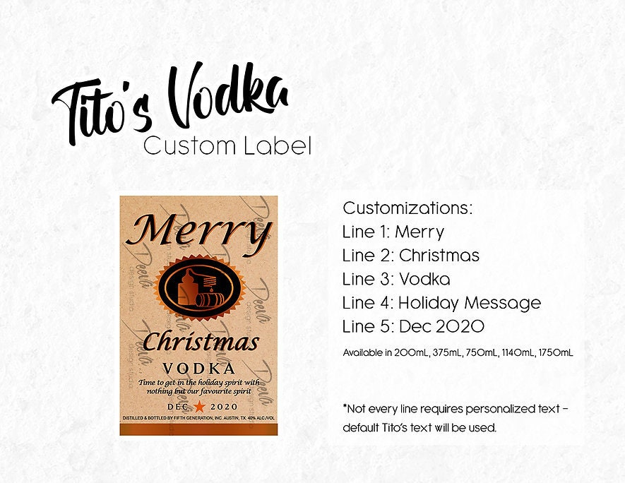 PRINT AT HOME: Tito's Custom Label Digital File - Etsy