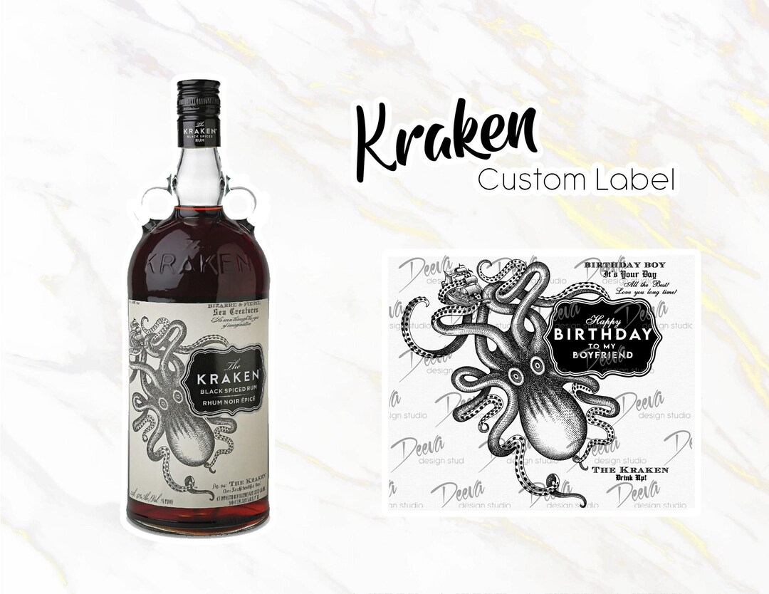 Kraken Custom Sticker Label 375ml 750ml 1140ml 1750ml - Etsy