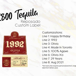 PRINT AT HOME: 1800 Tequila Custom Label | Digital File - Etsy
