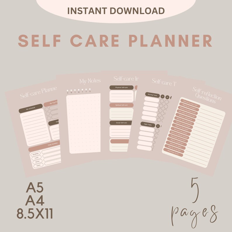 Self-care Planner Printable | Self-love Journal | Mental Health ...
