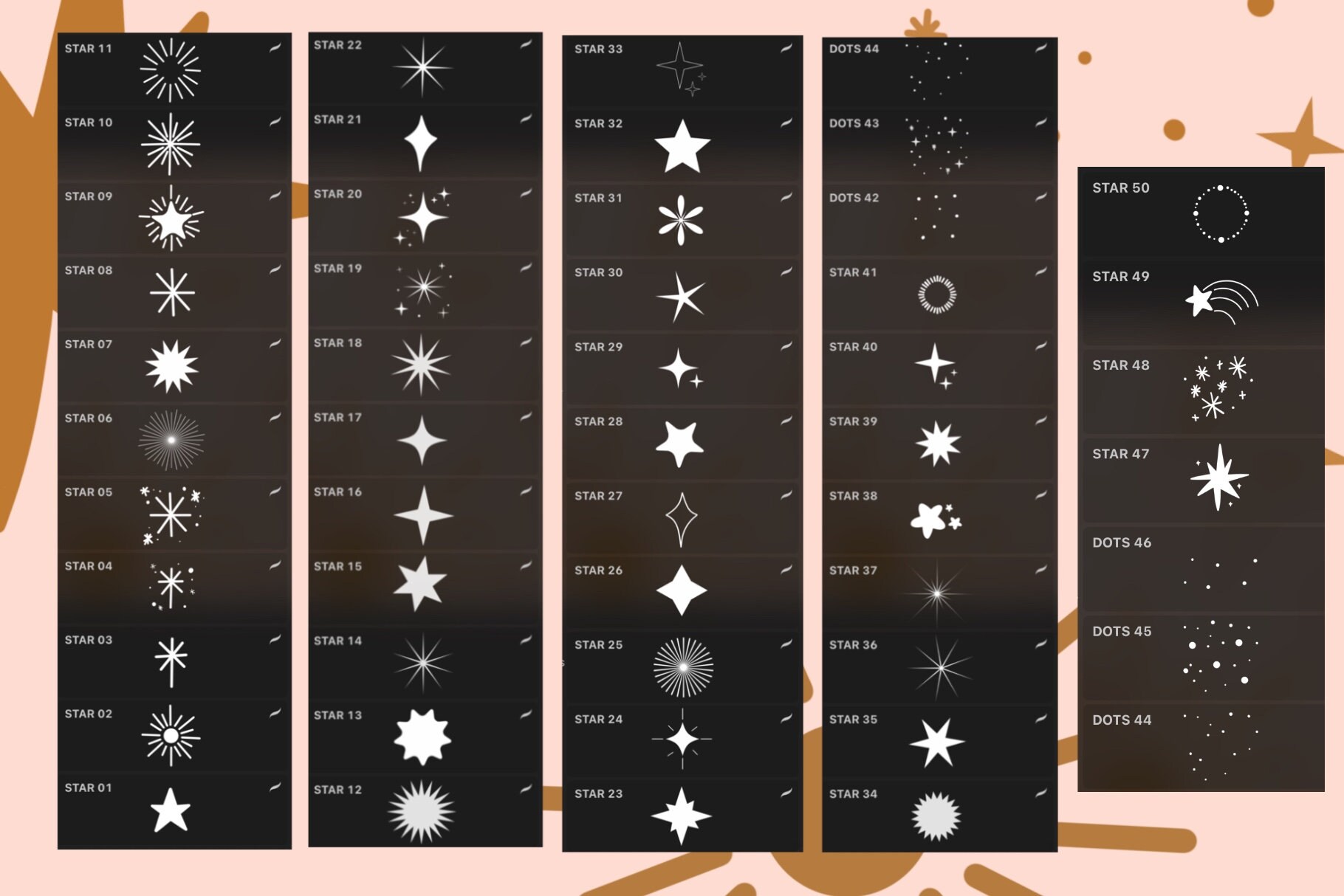Procreate Star Stamp Brush, Procreate Brushes, Star Brush for Procreate ...
