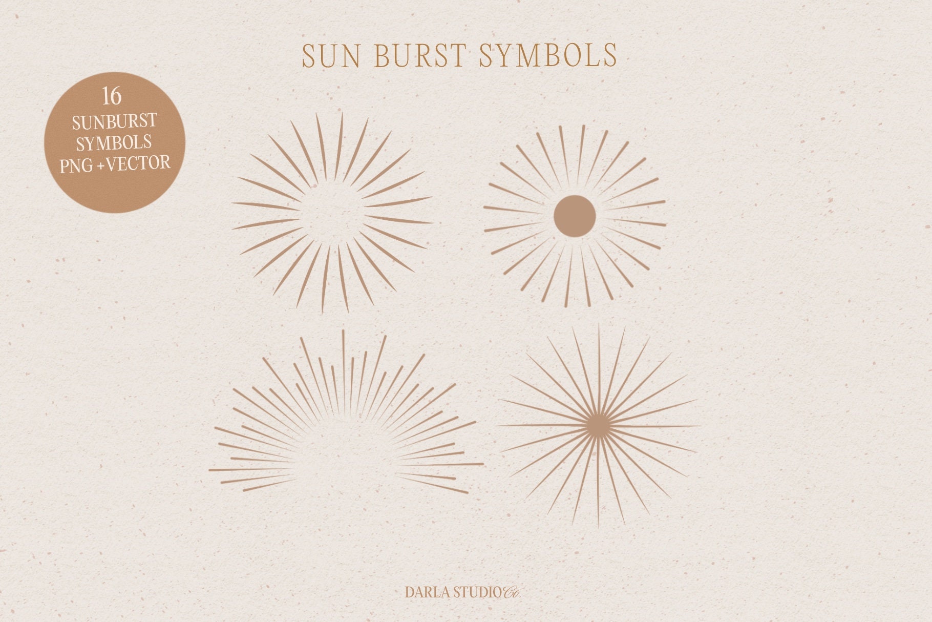 Boho Sunburst Clipart, Sun Illustration Bundle, Sun Symbols Elements ...