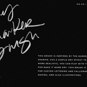 Sharpie Procreate Brush, Lettering Brushes, Dry Marker Brush for ...