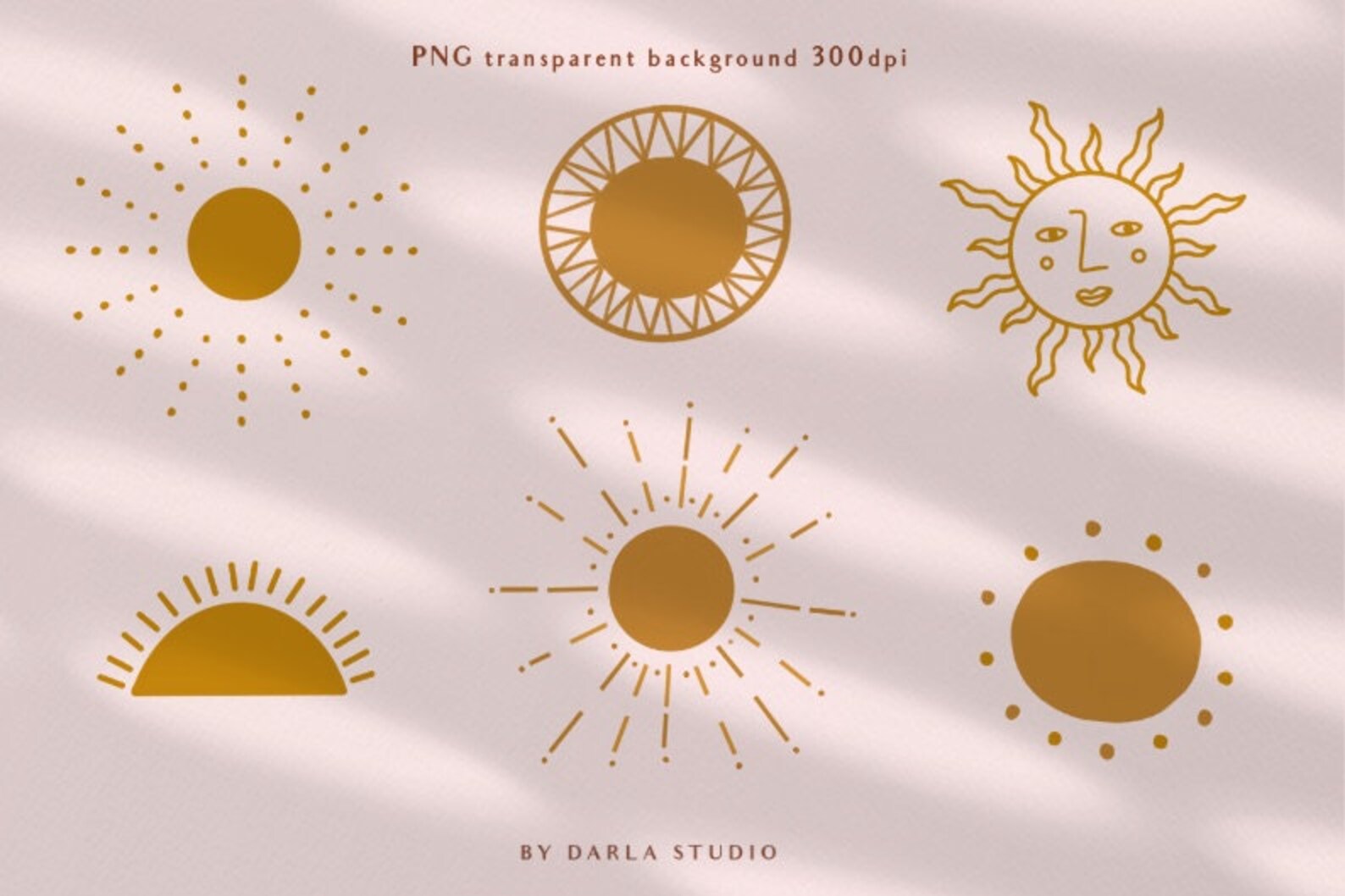 20 boho sun clipart hand drawn png boho elements | Etsy
