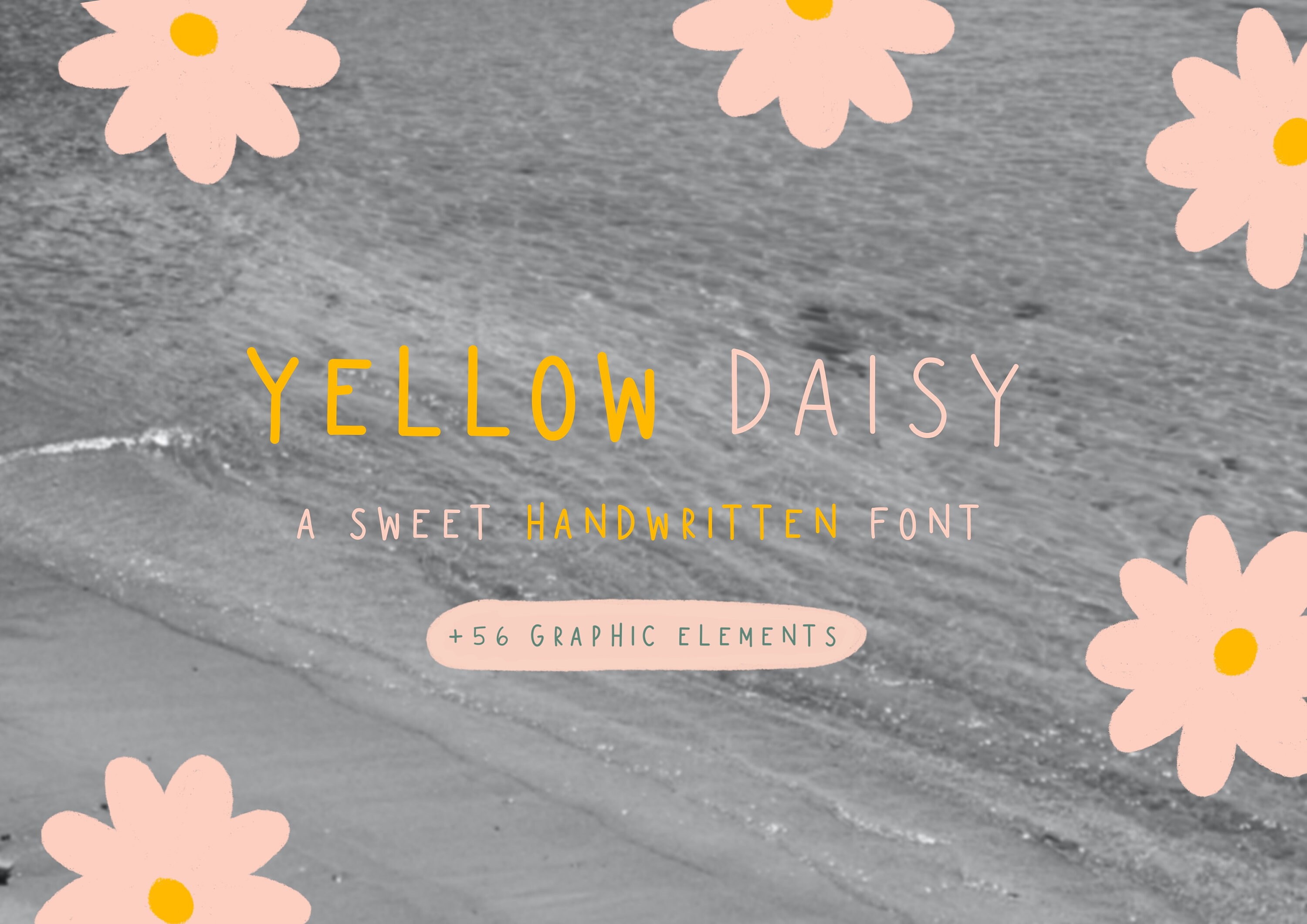 Hand Written Font Digital Fonts Yellow Daisy Fonts for - Etsy