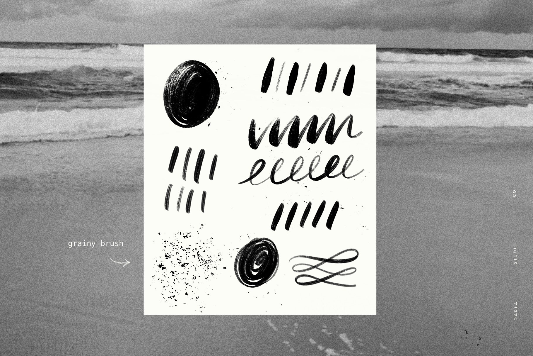 Halia Streak Procreate Brush, Streaky Lettering Brush, Texture Brush ...