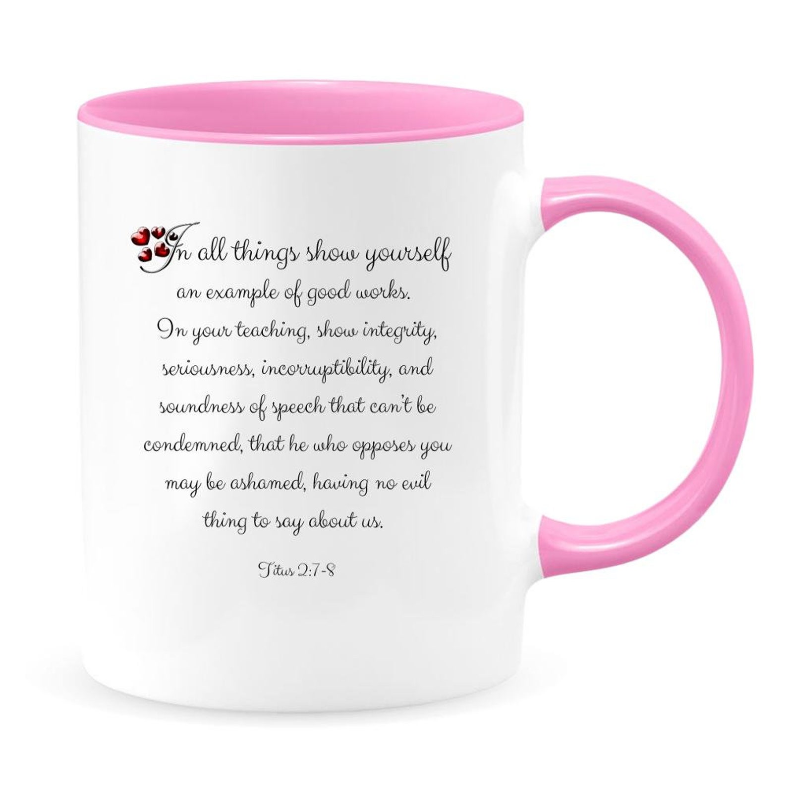 Titus 2:7-8 Premium Quality Christian Scripture Mug for men | Etsy