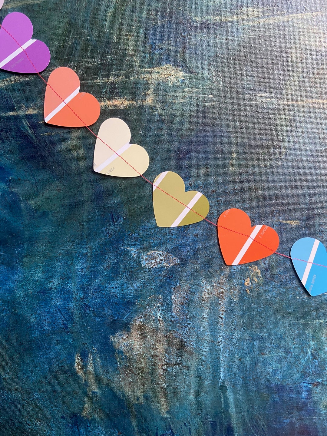 Valentine Paint Chart Paper Garland - Etsy