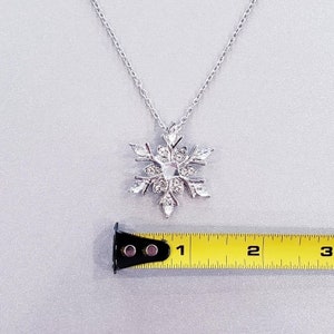 Jeweled Snowflake Necklace: Stainless Steel Winter Pendant - Etsy