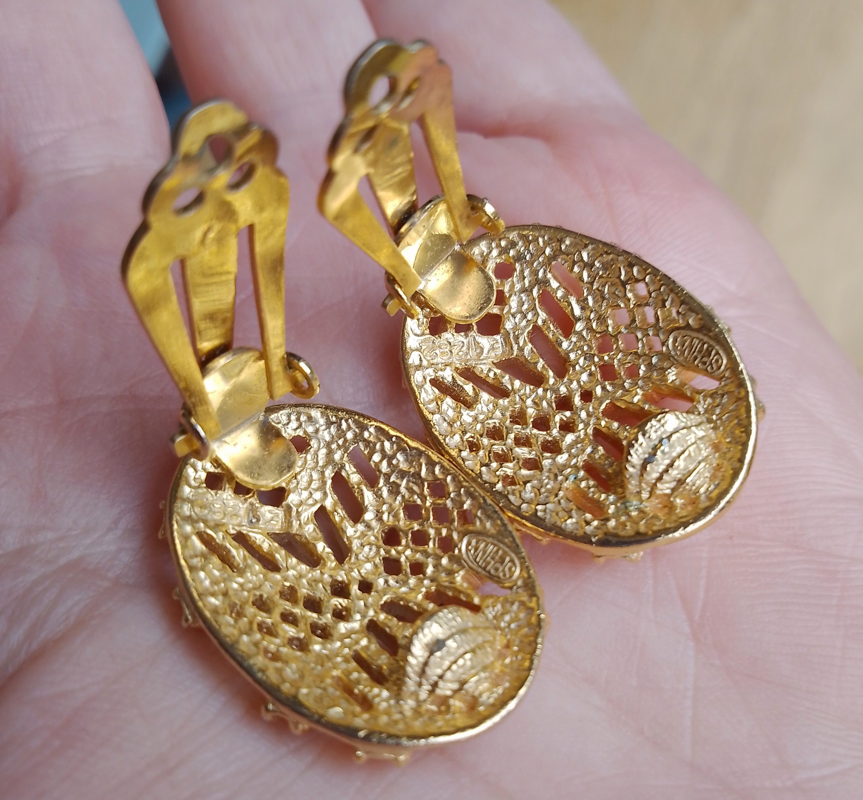 Sphinx Stunning Authentic Vintage Signed Earrings in Mint - Etsy