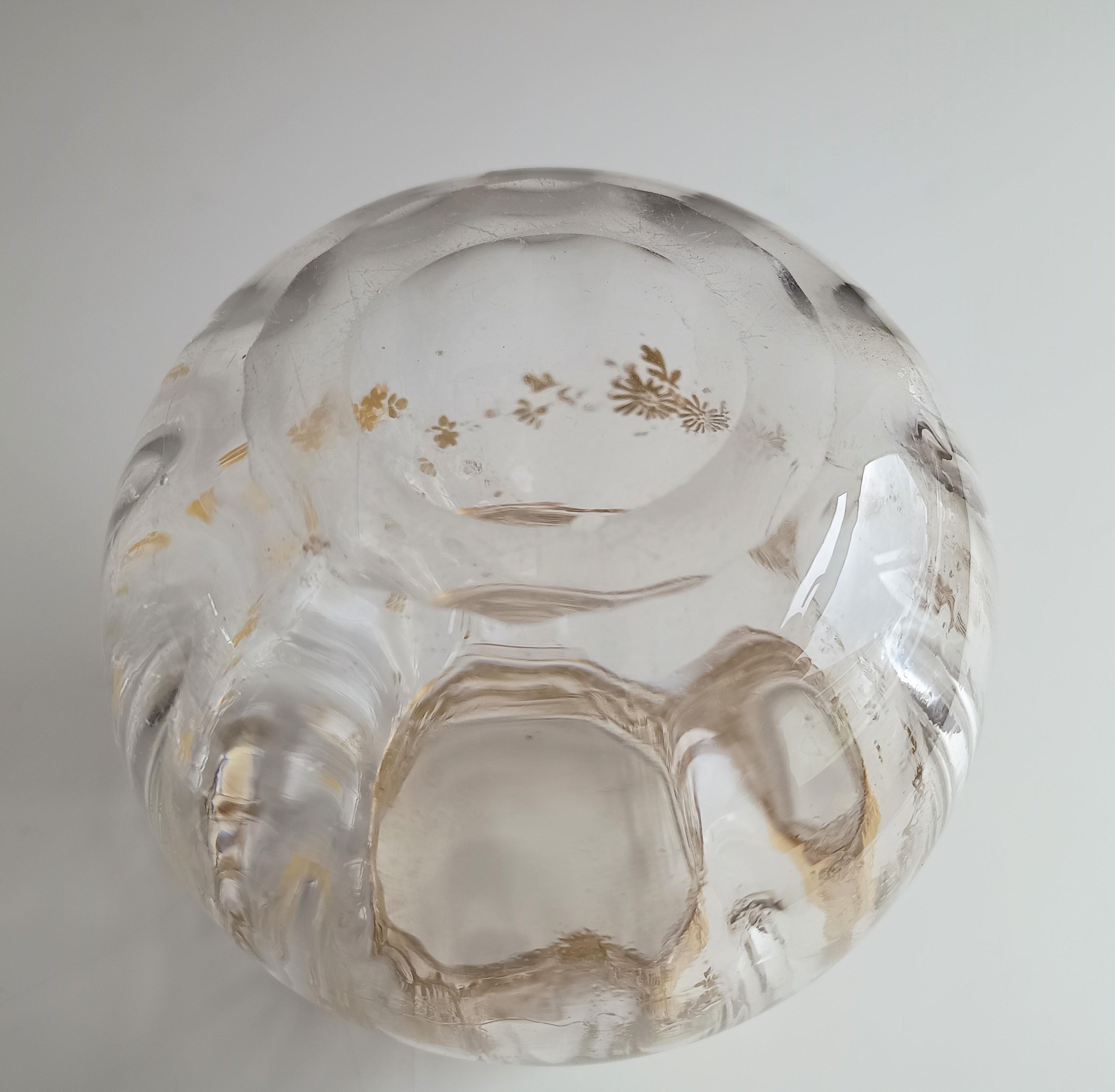 Antique English Thomas Webb Art Glass Rose Ball Vase Gilding by Jules ...