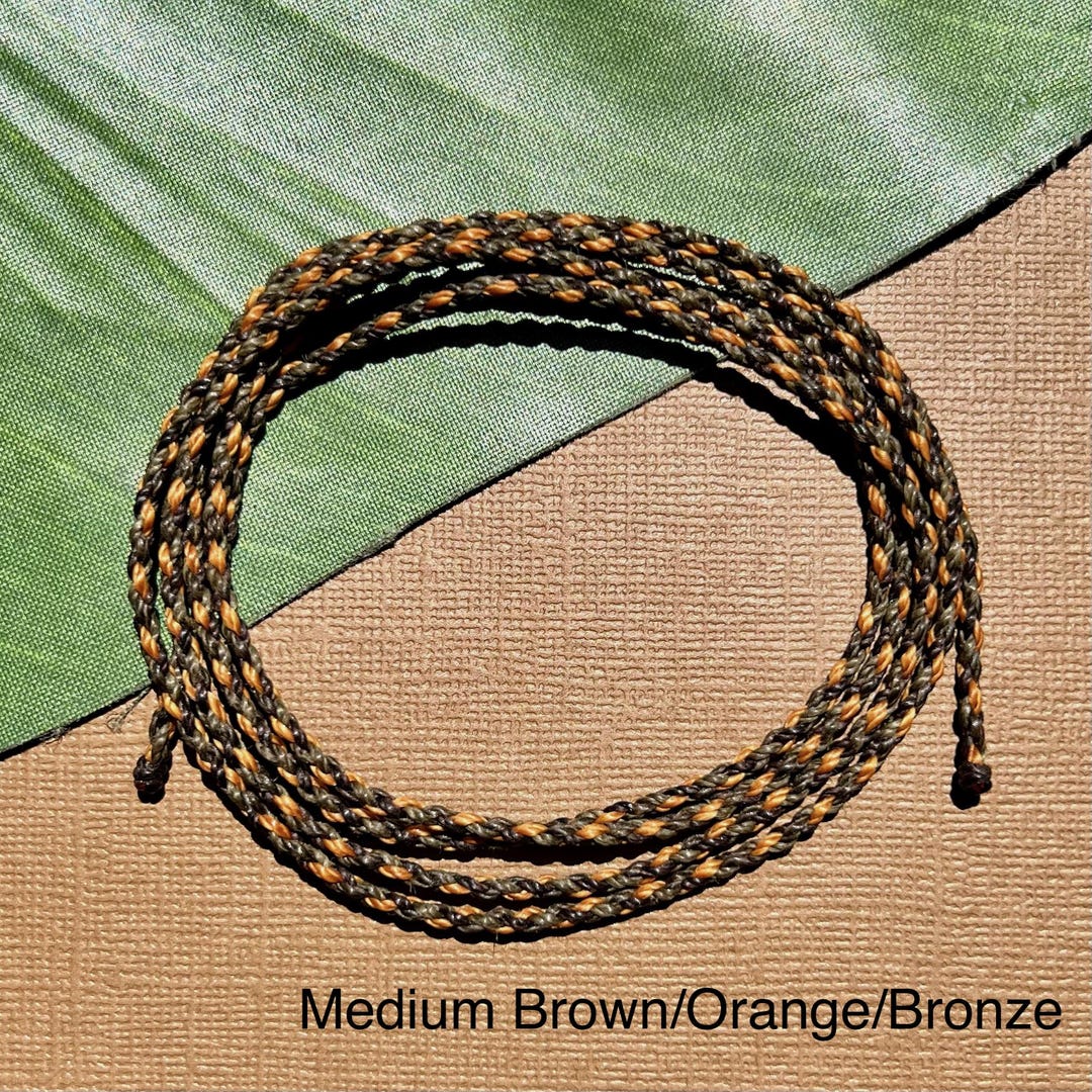 Hand Braided Waxed Nylon Cord, 39 Inches in Length - Orange, Bronze ...