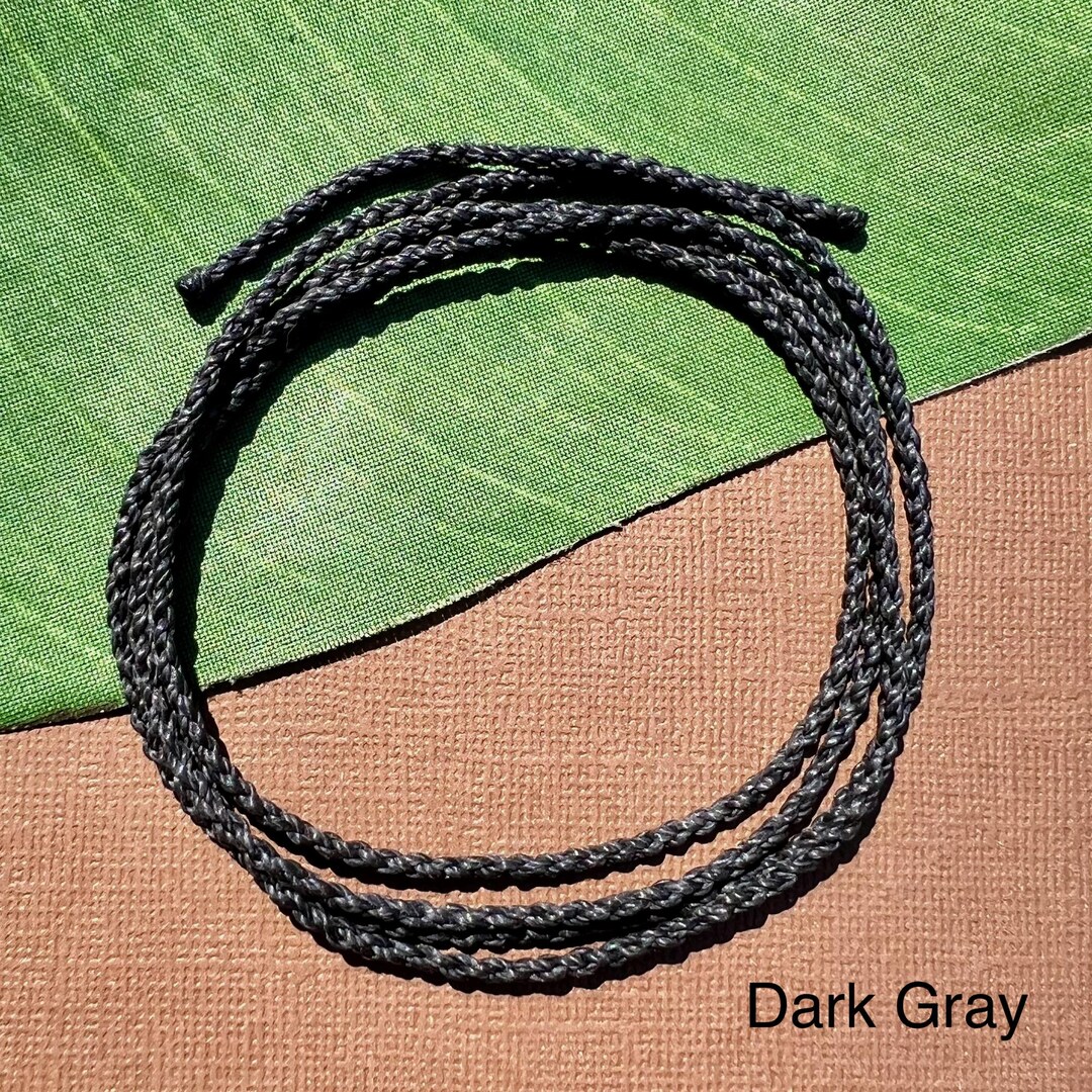 Hand Braided Waxed Nylon Cord, 39 Inches in Length - Dark Gray - Etsy