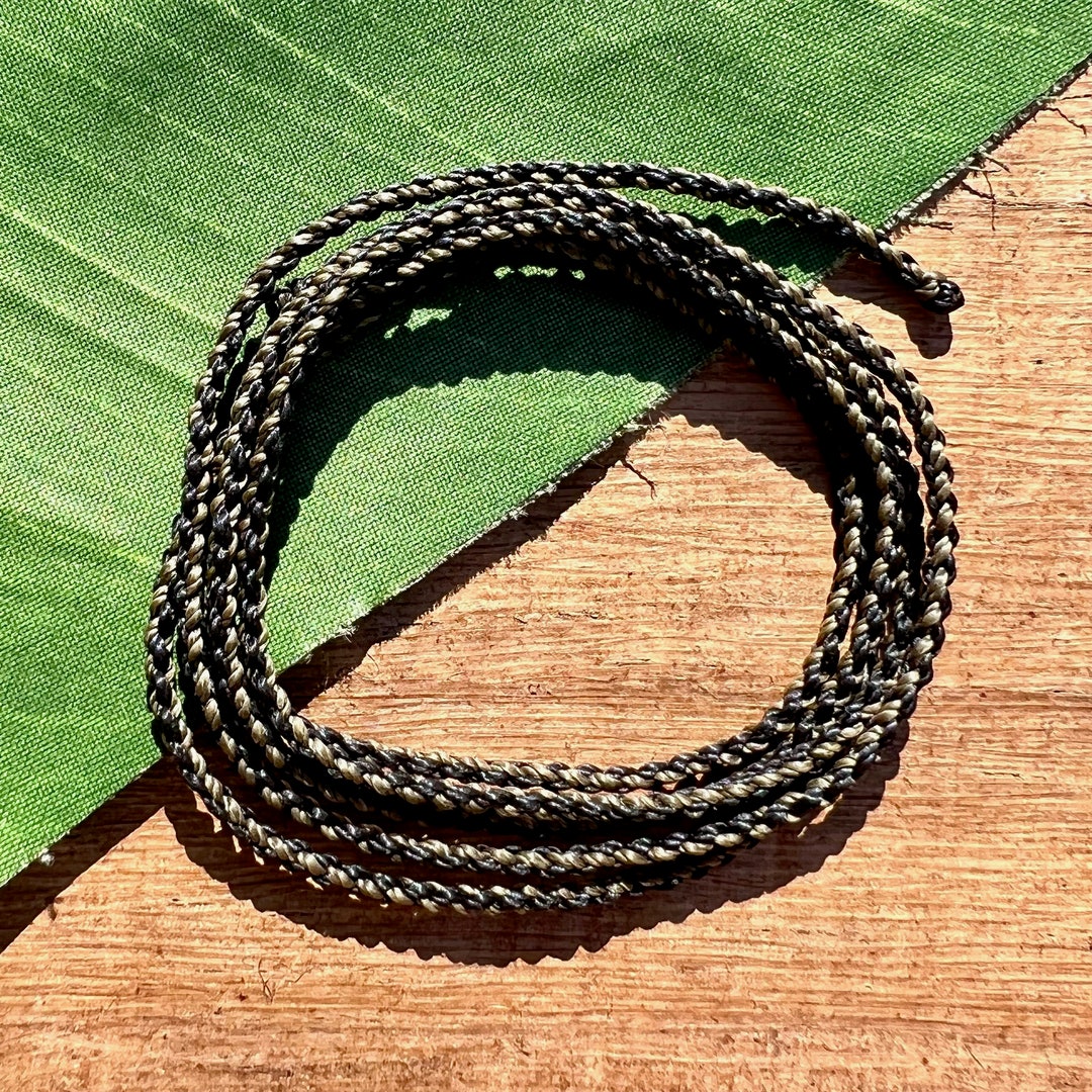 Hand Braided Waxed Nylon Cord, 39 Inches in Length - Black & Bronze - Etsy