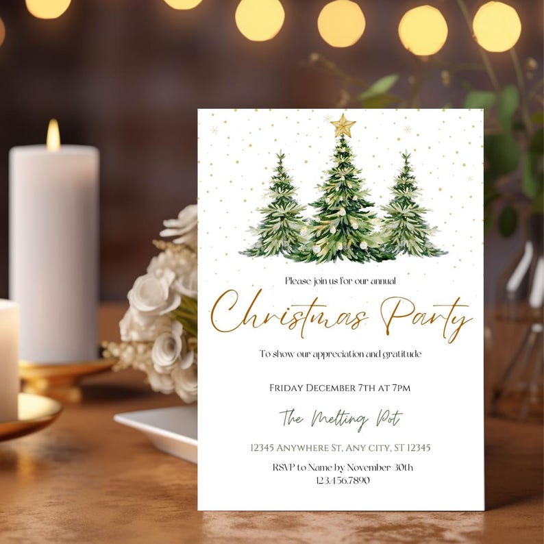 Editable Christmas Party Invitation, Christmas Party Invitations ...