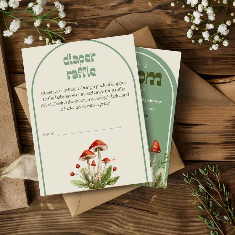 Editable Mushroom Baby Shower Invitation, Nature Baby Shower Invite ...
