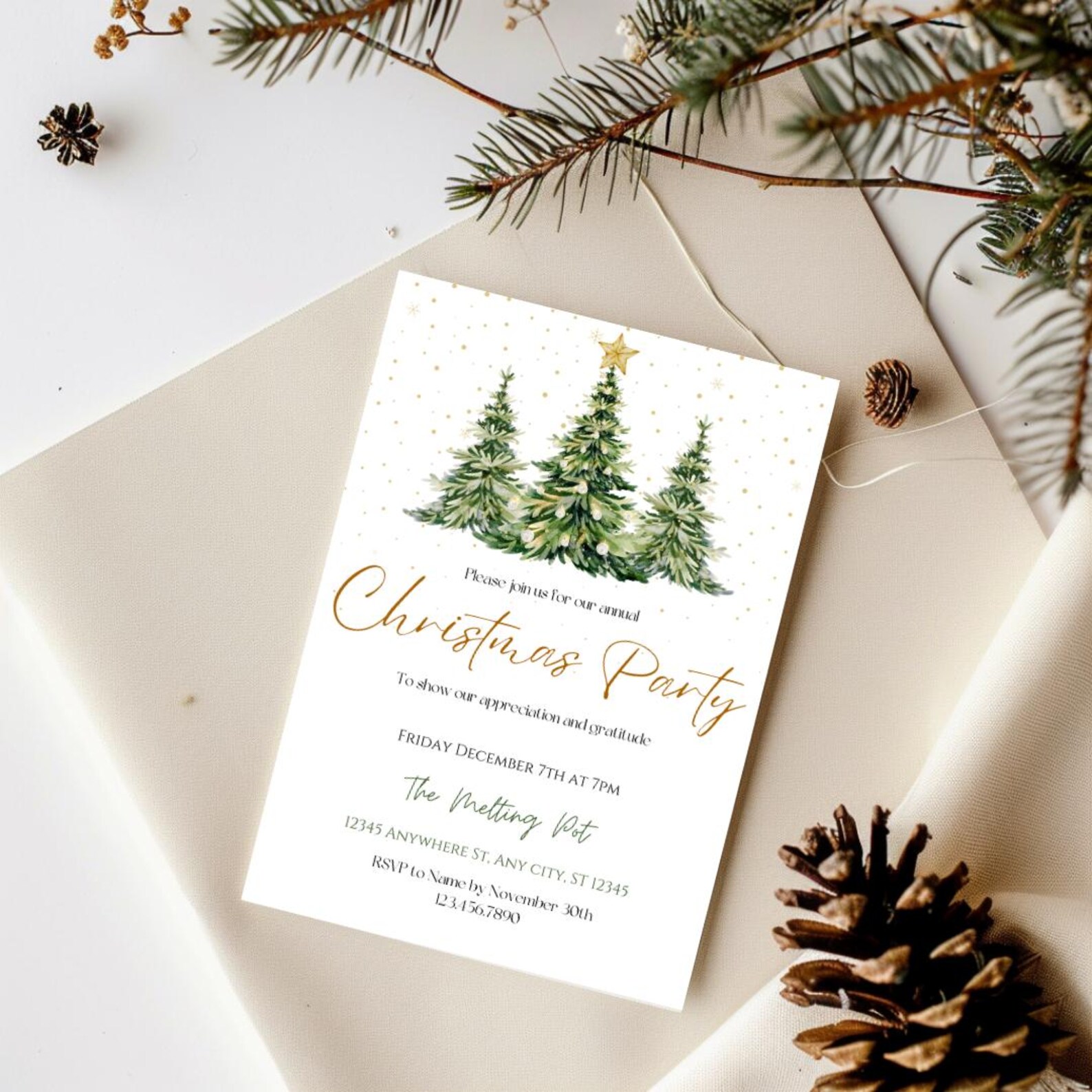 Editable Christmas Party Invitation, Christmas Party Invitations ...