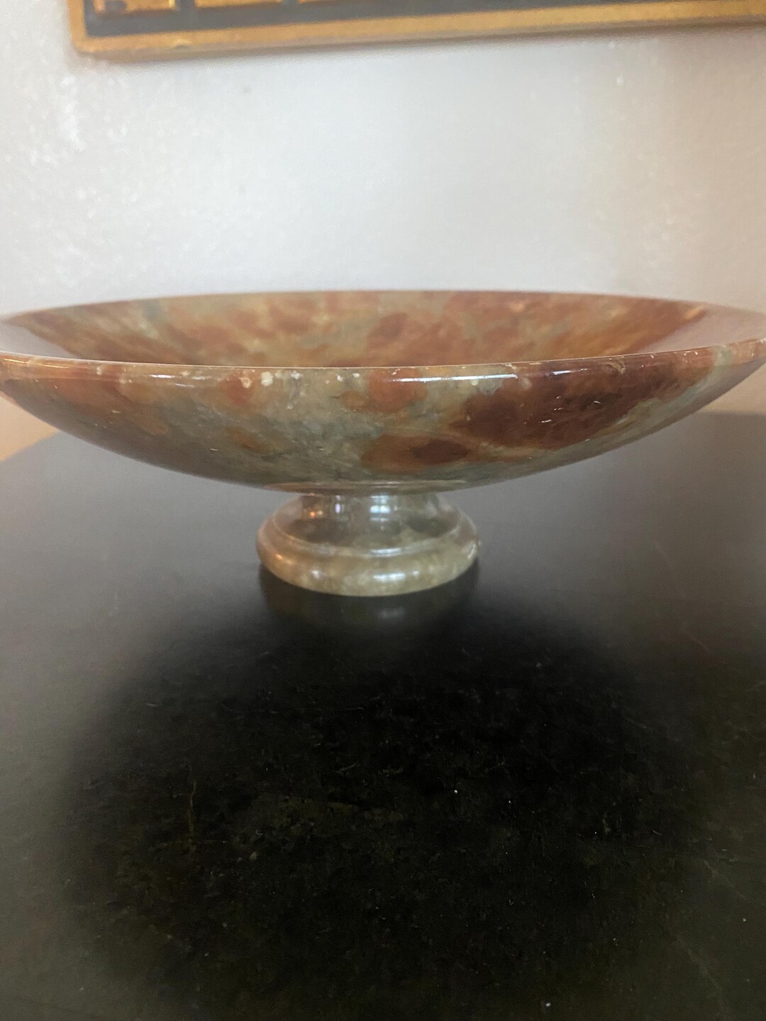 Vintage Italian Alabaster Footed Bowl Compote Neo Classical Style Tazza ...