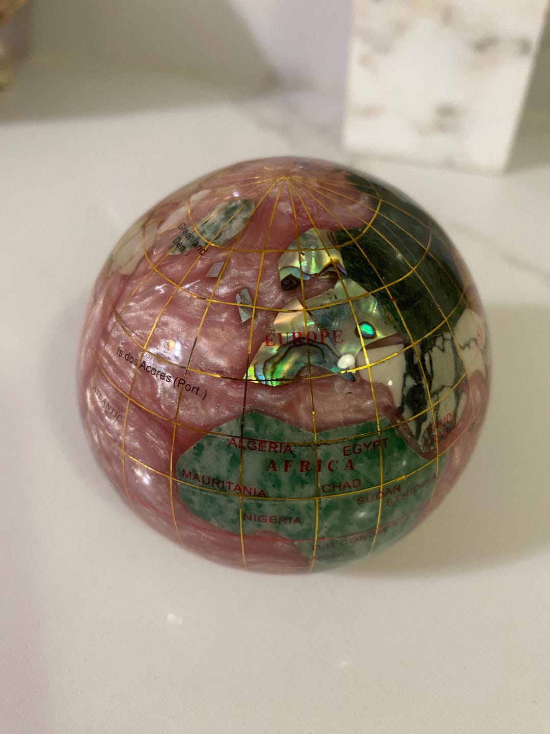 Gemstone 3 Inch Pearl Globe Paperweight Handmade - Etsy