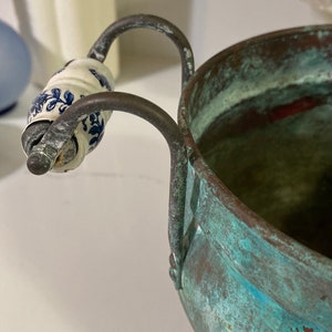 Copper Brass Vintage Delft Planter Patina - Etsy