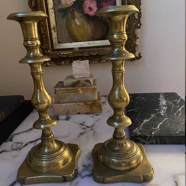 Antique Brass Candle Holder - Etsy