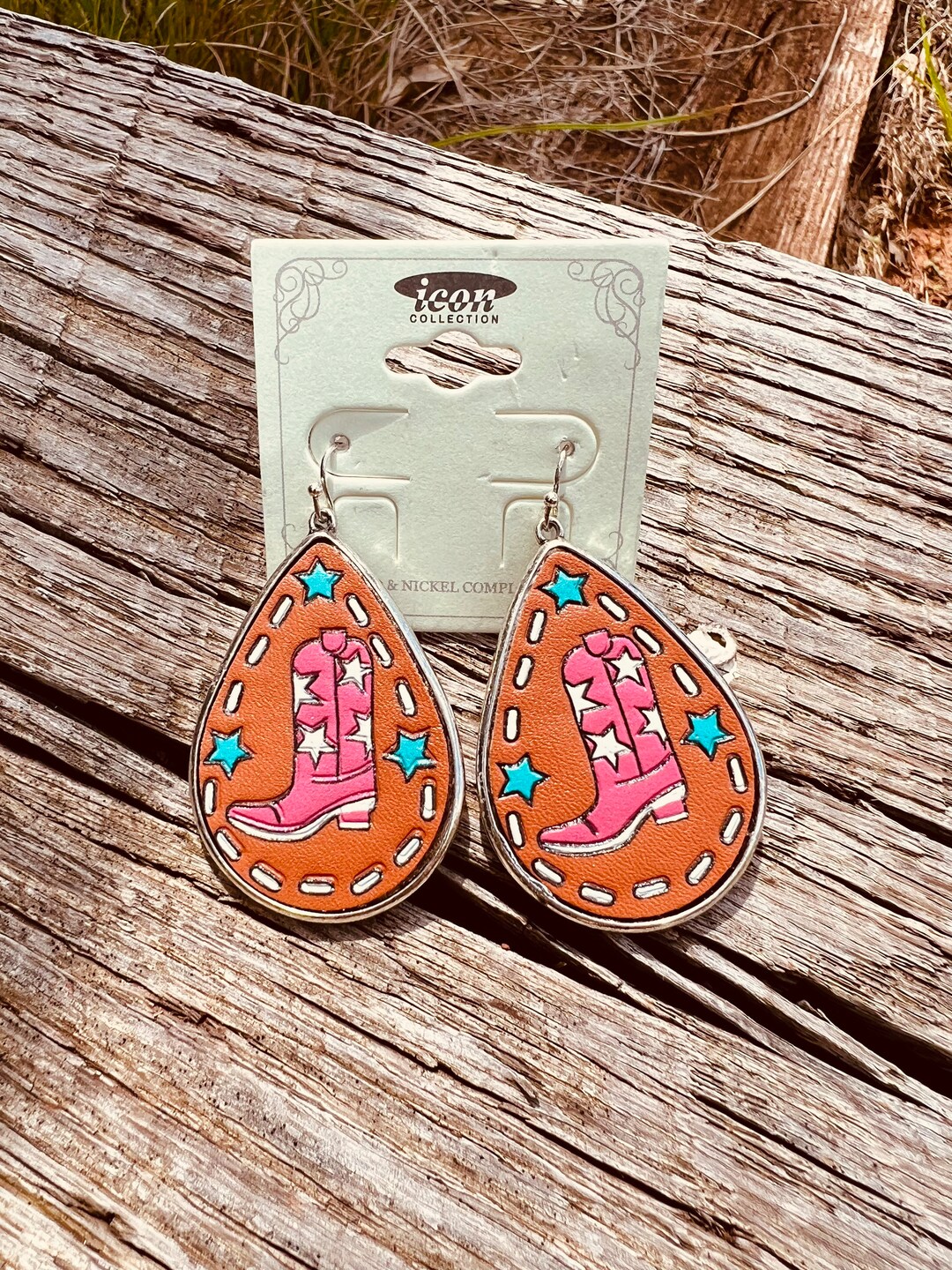 Leather Teardrop Cowgirl Boot Earrings - Etsy