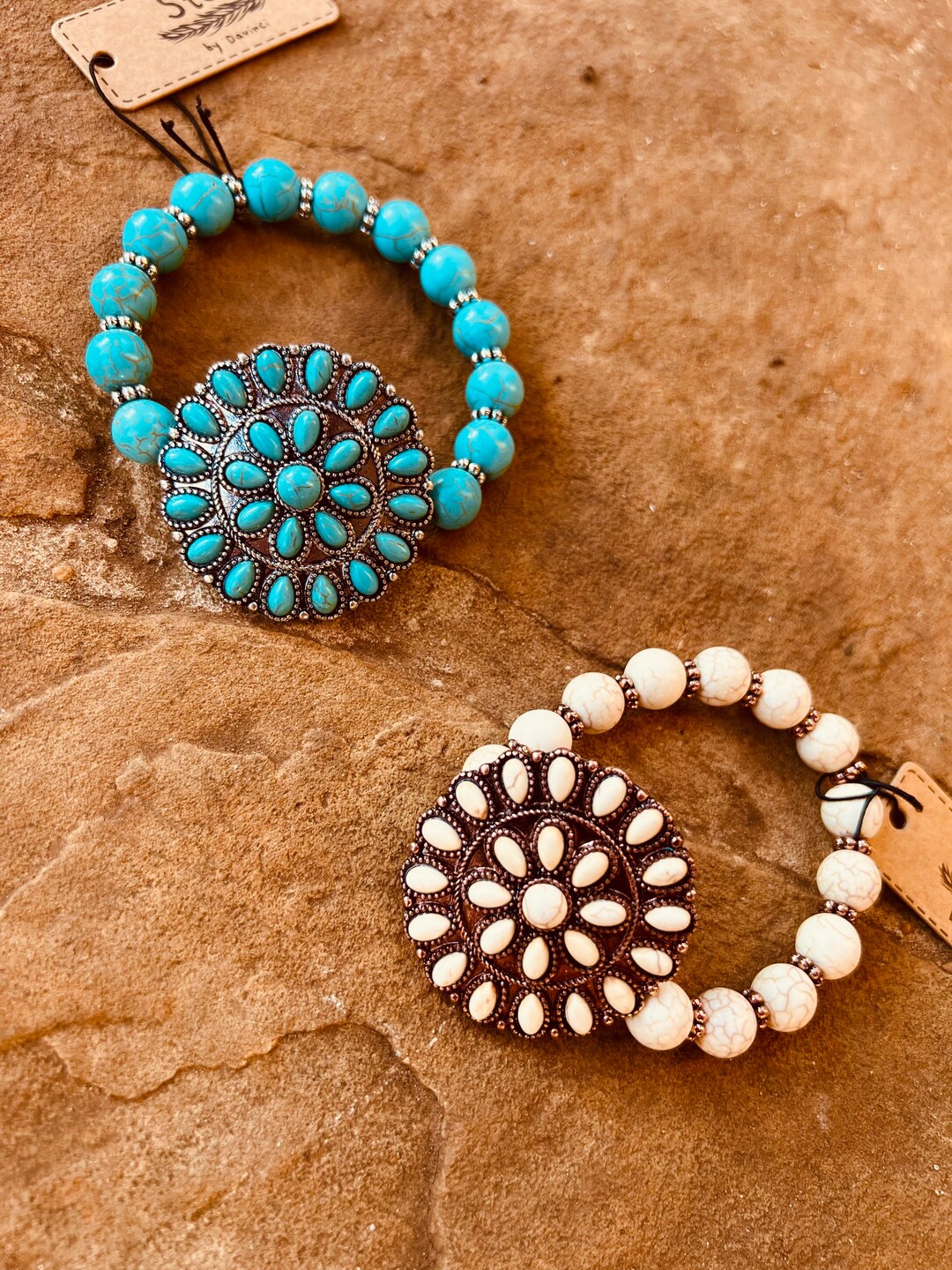 Beaded Concho Bracelet - Etsy