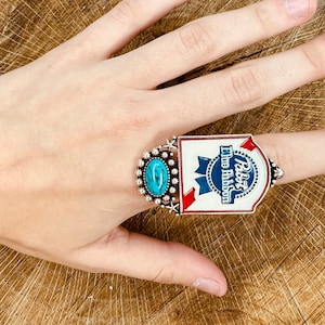 Turquoise Beer Logo Ring - Etsy