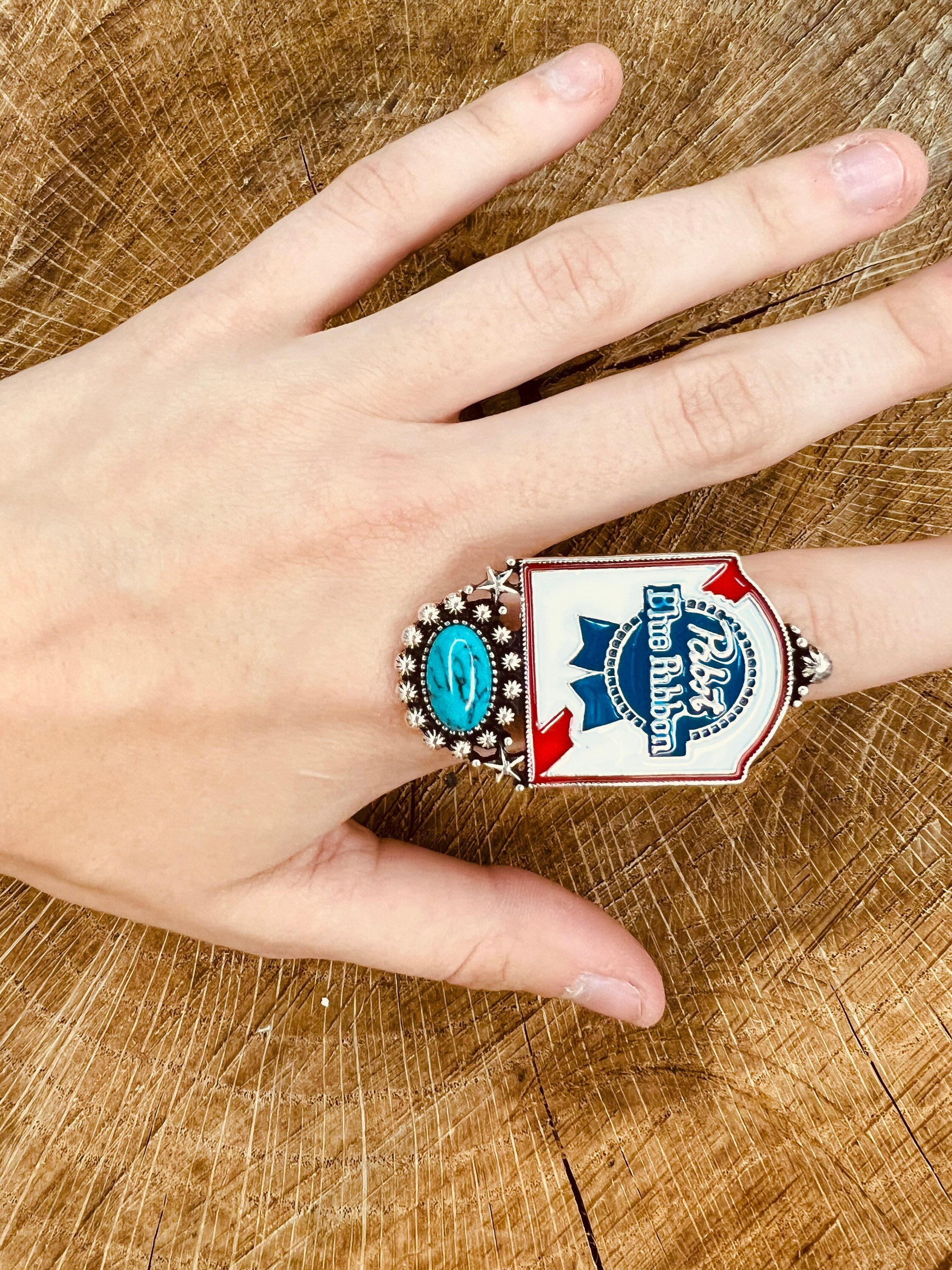 Turquoise Beer Logo Ring - Etsy
