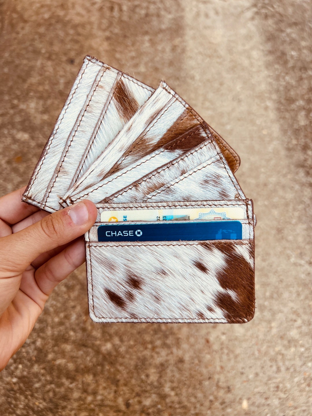 Cowhide Card Holder - Etsy