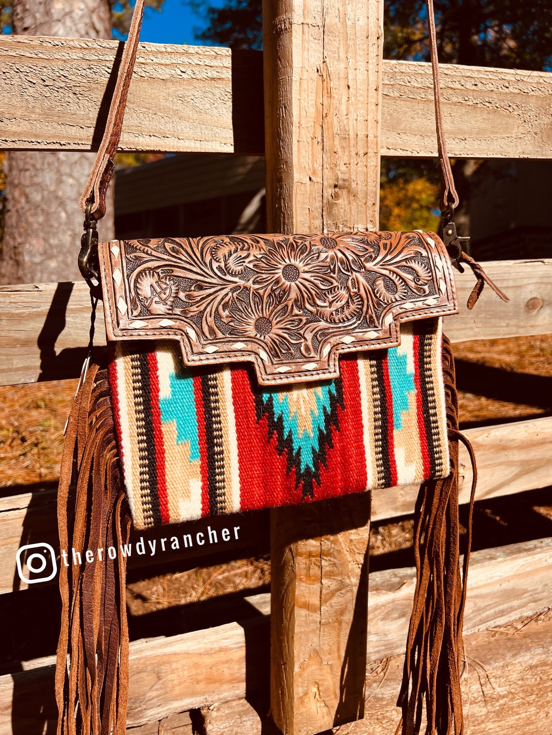 Red Saddle Blanket Crossbody Purse - Etsy