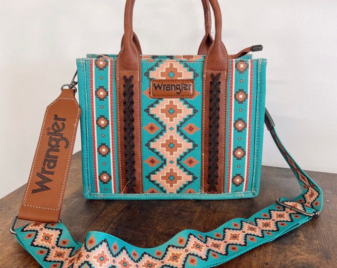 Turquoise Wrangler Canvas Tote Purse - Etsy
