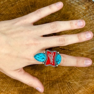 Turquoise Beer Logo Ring - Etsy