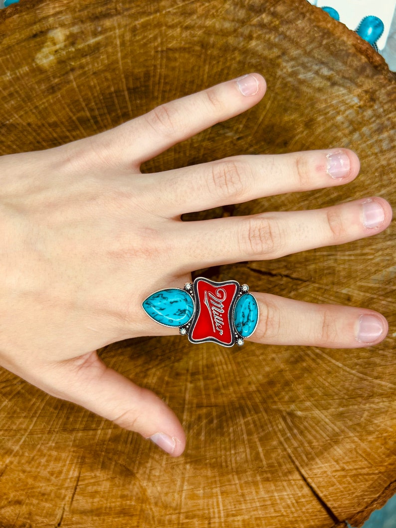 Turquoise Beer Logo Ring - Etsy