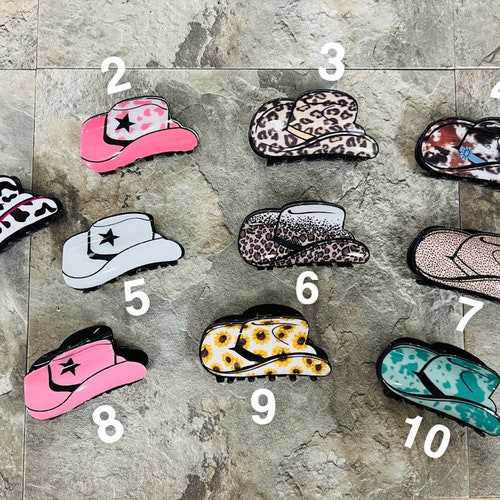 Cowboy Hat Hair Claw Clips - Etsy