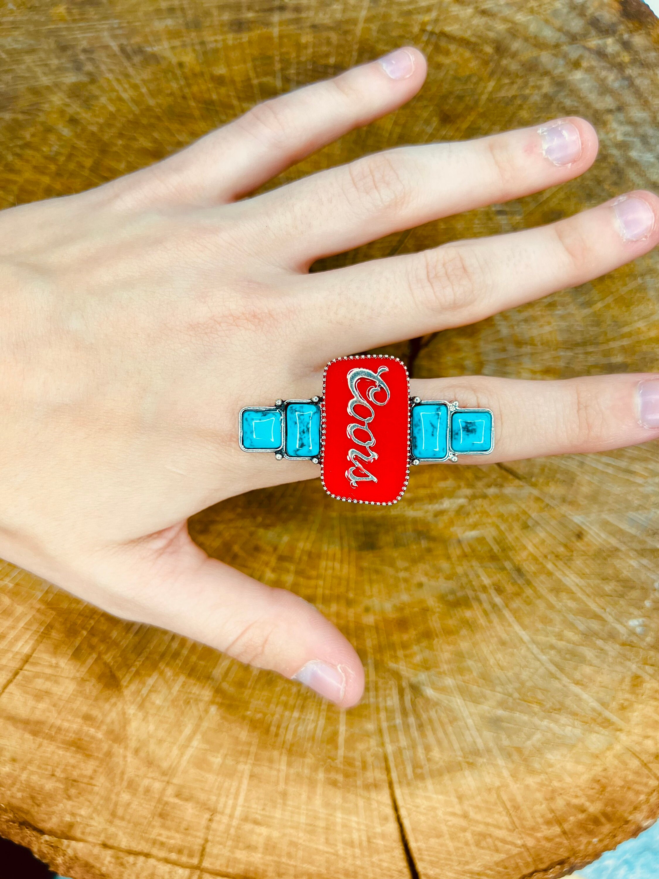 Turquoise Beer Logo Ring - Etsy