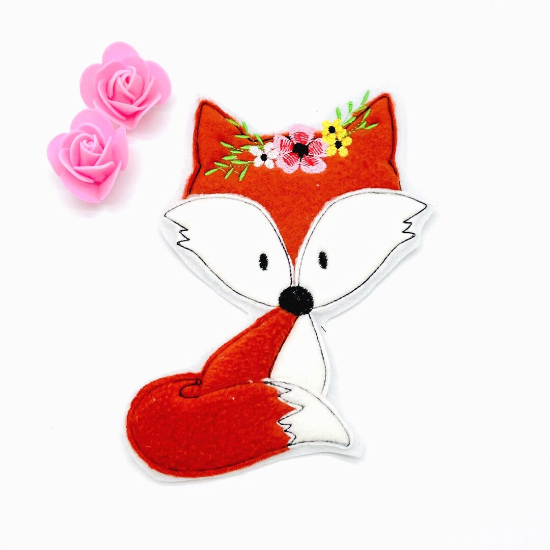 Patch Fox Patches, Iron-on Motif Large Fox With Heart Brown for School ...