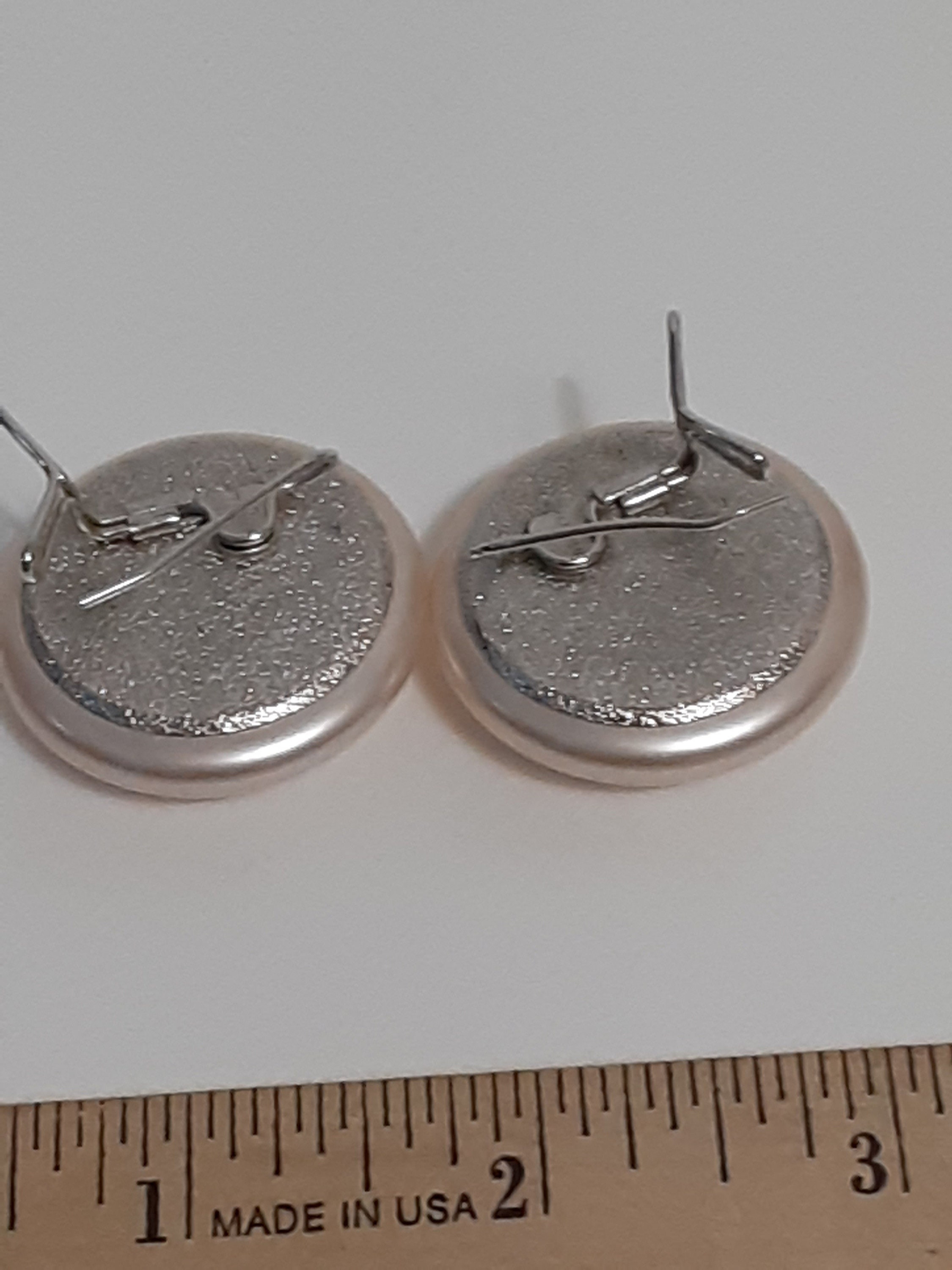 Mid Century Judith Mccann Pearl Button Wing Back Earrings - Etsy