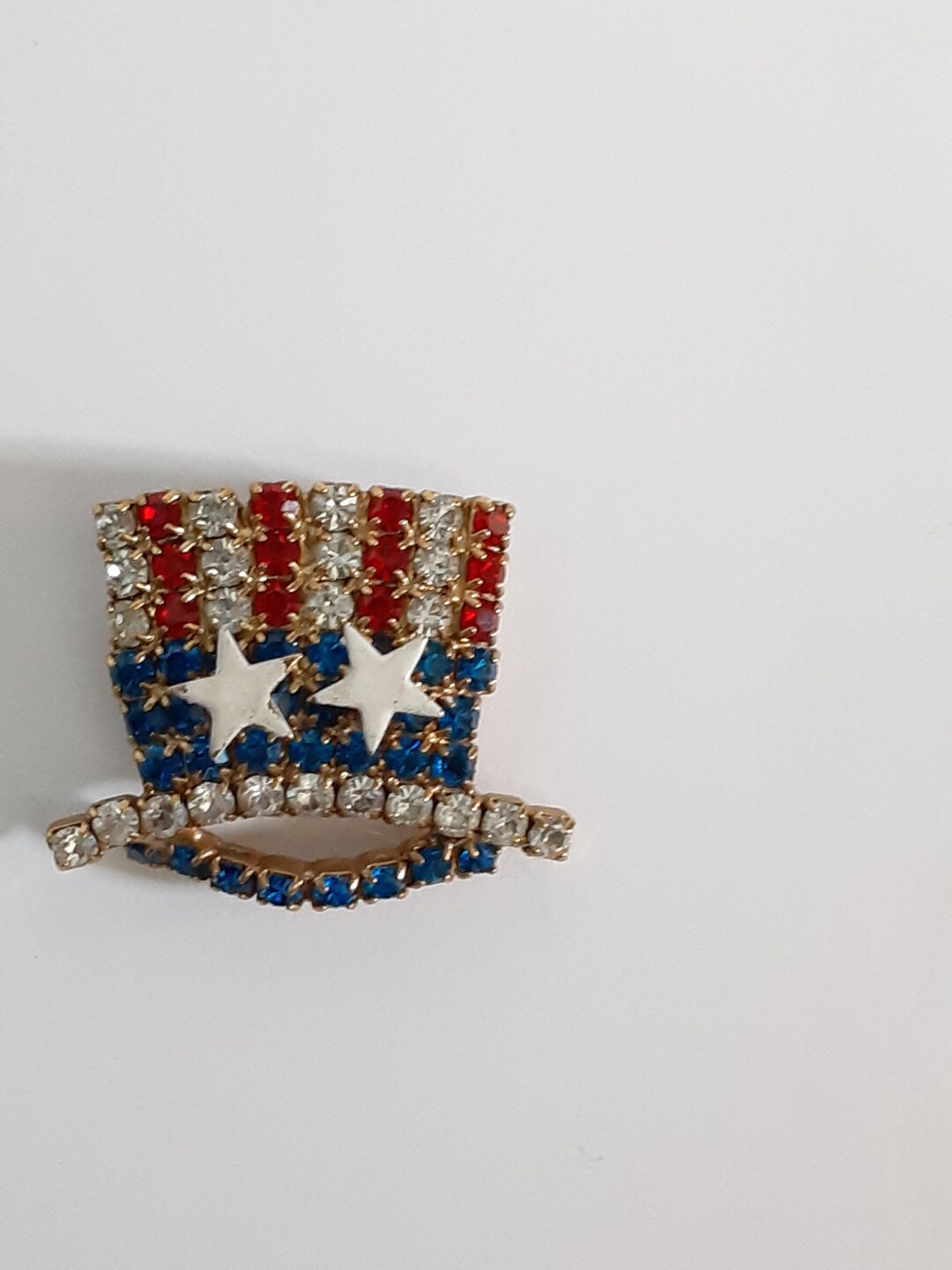 Vintage Patriotic Uncle Sam's Rhinestone Hat Pin - Etsy