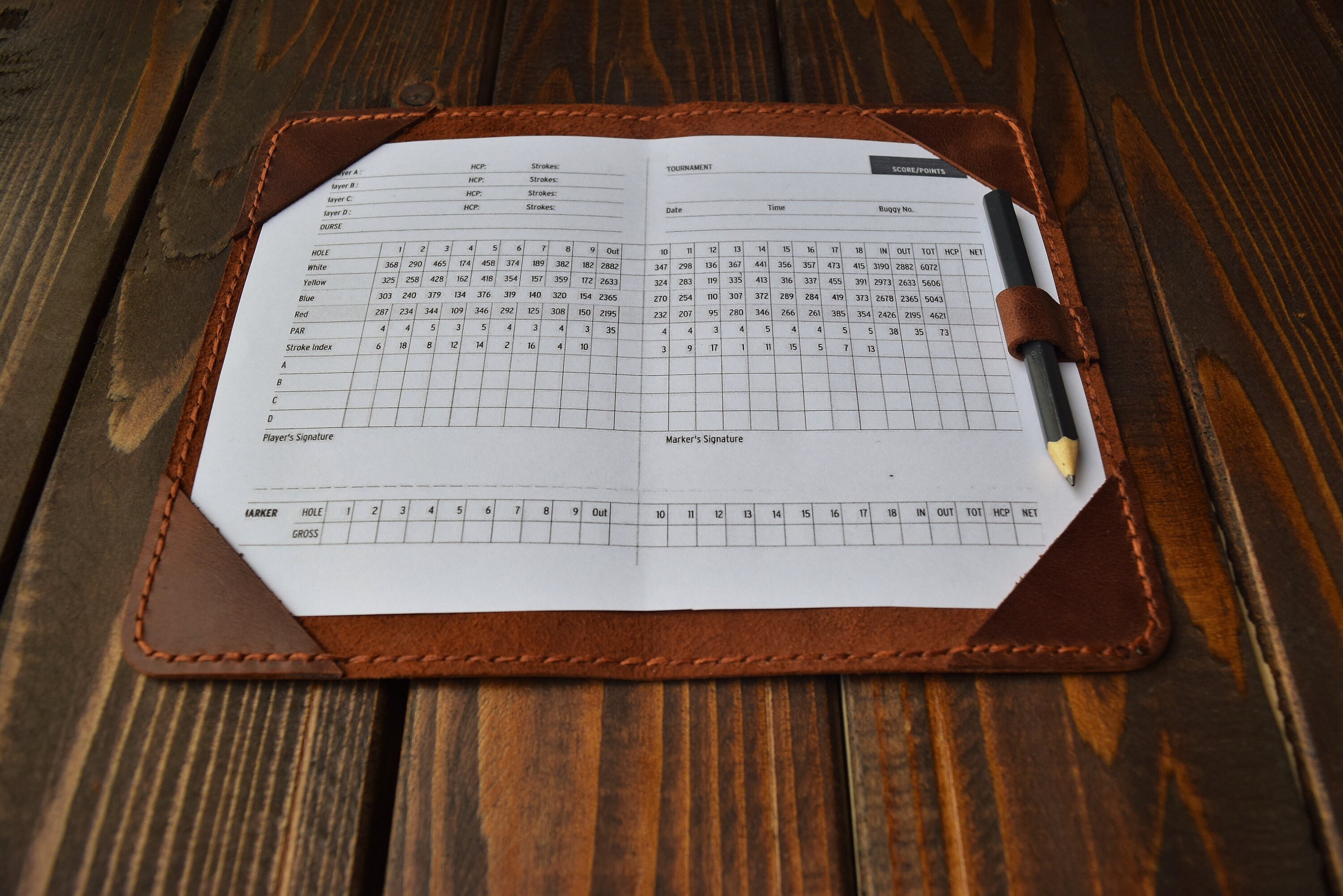 Personalized Leather Golf Scorecard & Yardage Book Holder - Etsy