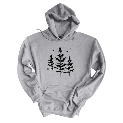 Pine Tree Sweatshirt Evergreen Trees Forest Sweatshirt - Etsy