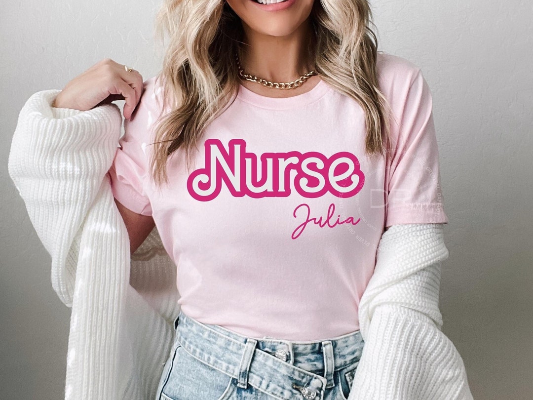 Personalized Pink Nurse Shirt, Custom RN NP Nurse Gift - Etsy