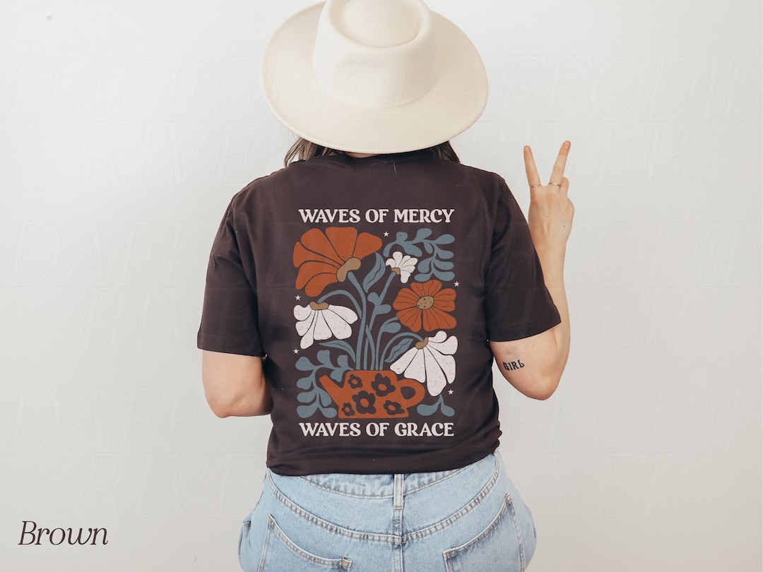 Waves of Mercy Grace Christian T-shirt: Minimal Boho Comfort Colors - Etsy