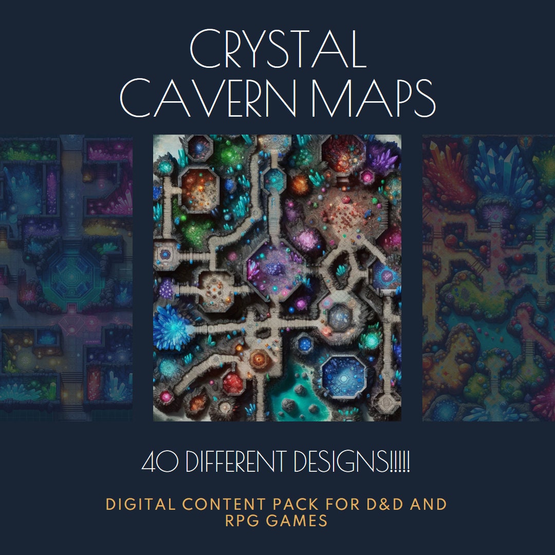 Digital Crystal Caverns Maps For, Table Top & RPG Gaming Accessory ...